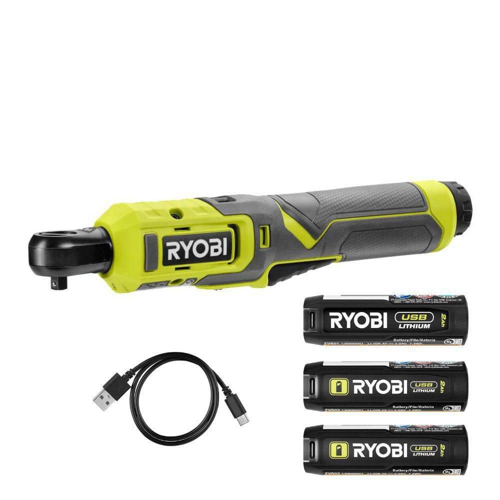 Reviews for RYOBI USB Lithium 1/4 in. Ratchet Kit with 2.0 Ah Battery ...