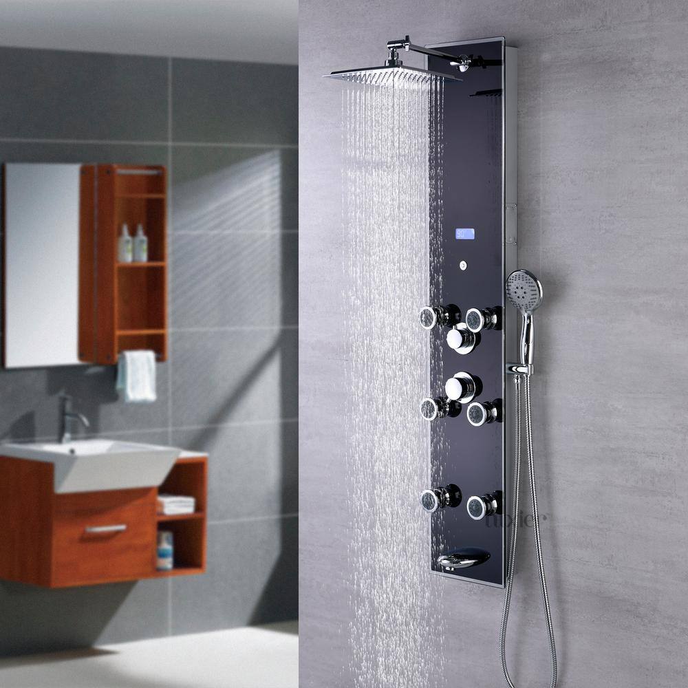 Buy 51 in. 6-Jet Full Body Shower System Panel with Rainfall Shower ...