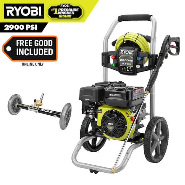 RYOBI 2900 PSI 2.5 GPM Cold Water Gas Pressure Washer with 212cc Engine ...