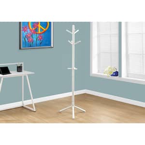 Monarch Specialties White 8-Hook Coat Rack I 2063 - The Home Depot