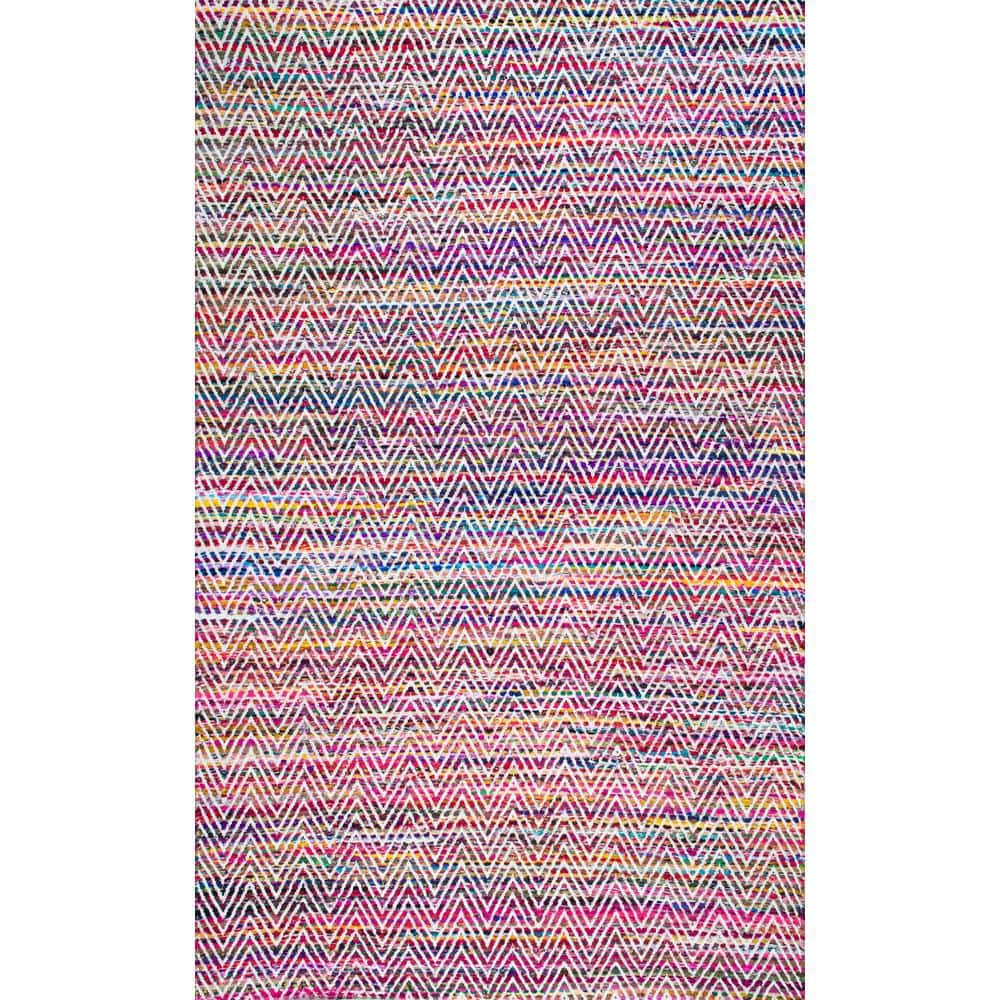 nuLOOM Rochell Bohemian Chevron Magenta 5 ft. x 8 ft. Area Rug VIAG01A ...