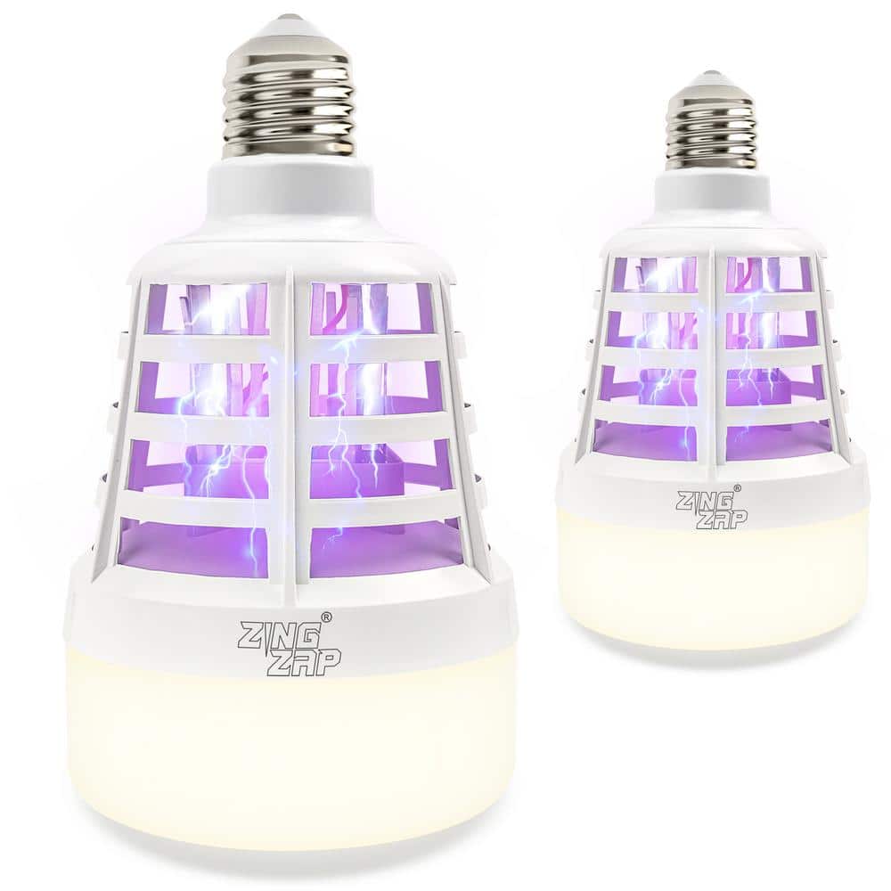 ZINGZAP 2 Pack Dual-Function Mosquito Repellent Zapper Bulb, LED UV ...