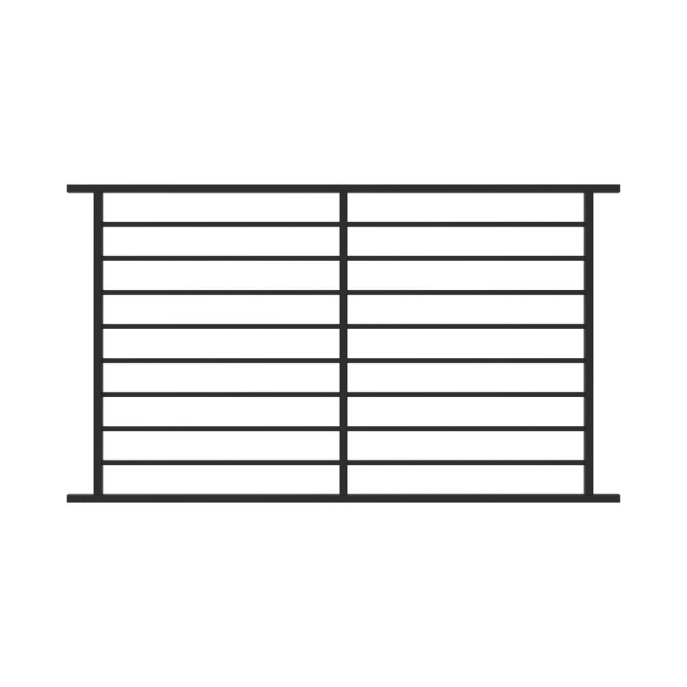 FORTRESS Fe26 Axis 40 in. H x 6 ft. W Black Steel Level Rail Panel ...