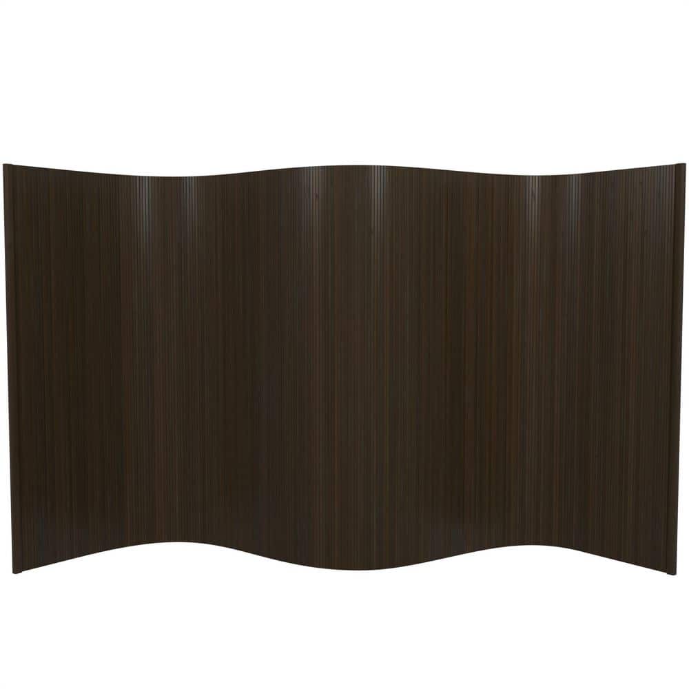 RED LANTERN Bamboo Wave 48 in. Dark Mocha 1-Panel Room Divider BF-4WAVE ...