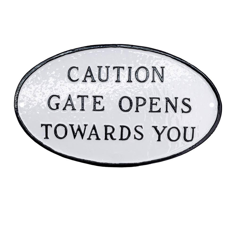 Montague Metal Products 6 in. x 10 in. Small Oval Caution Gate Opens ...