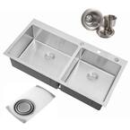 eModernDecor Drop-in Top Mount 16-Gauge Stainless Steel 36 in. x 22 in ...