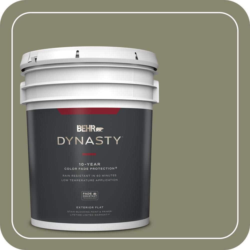 BEHR DYNASTY 5 gal. #400F-6 Grasshopper Wing Flat Exterior Stain ...
