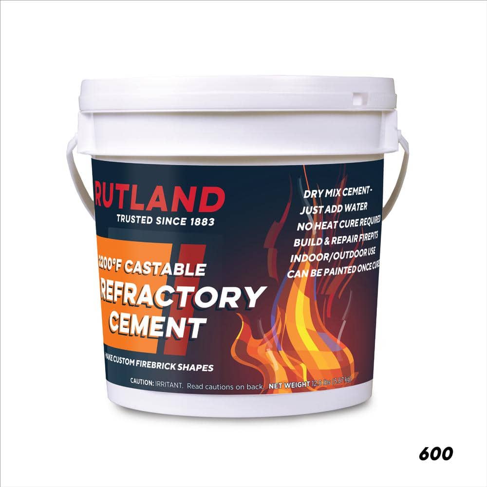 Rutland 14-1/2 lbs. Castable Refractory Cement Tub for High Temperature ...