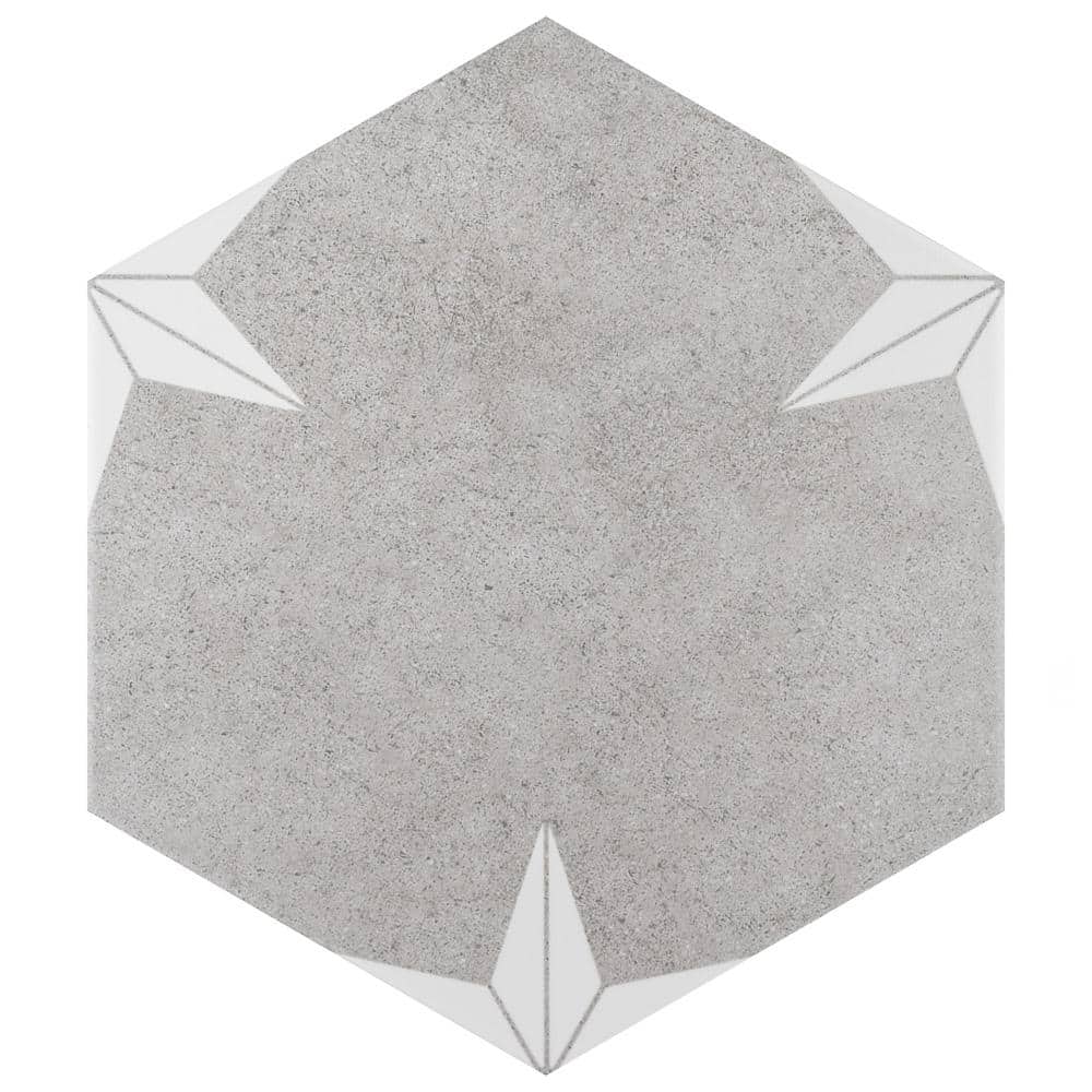 Merola Tile Stella Hex Mist 8-5/8 in. x 9-7/8 in. Porcelain Floor and ...