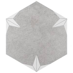 Merola Tile Stella Hex Azul 8-5/9 in. x 9-7/8 in. Porcelain Floor and ...
