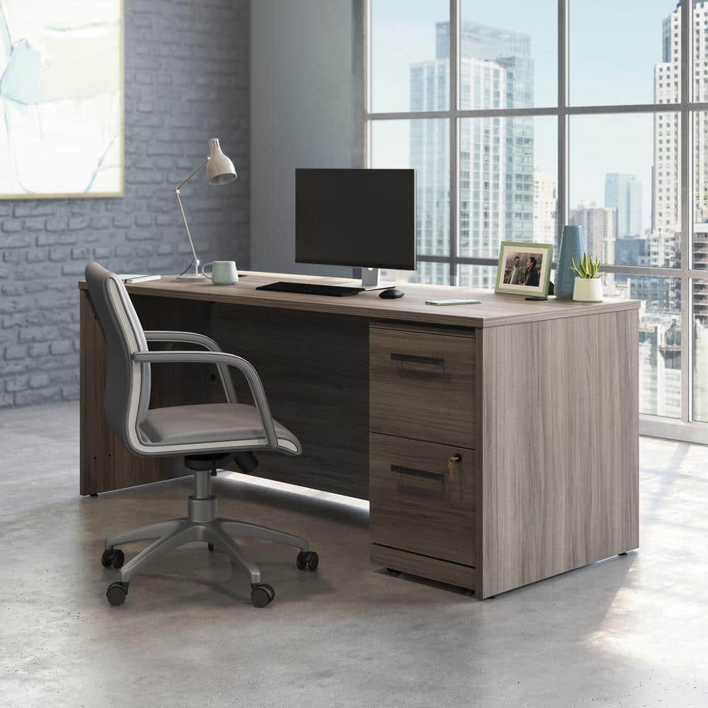 OFFICE WORKS BY SAUDER Affirm 71.102 in. x 30 in. D Hudson Elm Desk ...