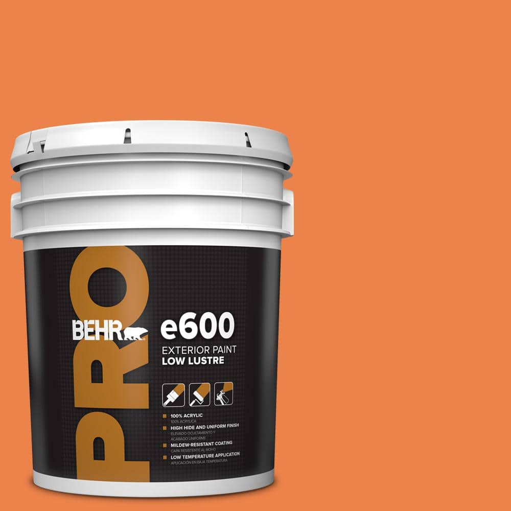 BEHR PRO 5 gal. #240B-6 Orange Zest Low Luster Exterior Paint PR62305 ...
