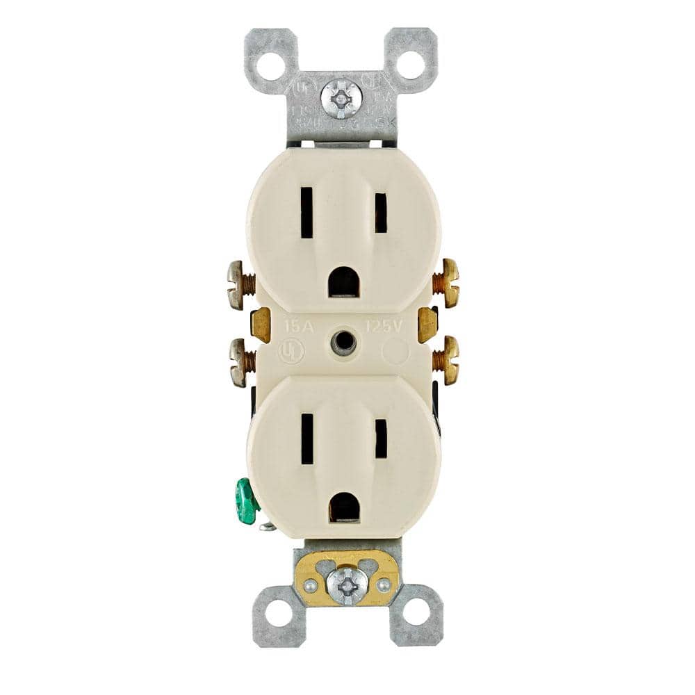 Leviton 15 Amp 125 V Duplex Outlet/Receptacle, Light Almond (1-Pack ...