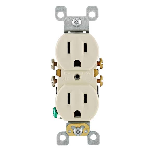 Leviton 15 Amp 125 V Duplex Outlet/Receptacle, Light Almond (1-Pack ...