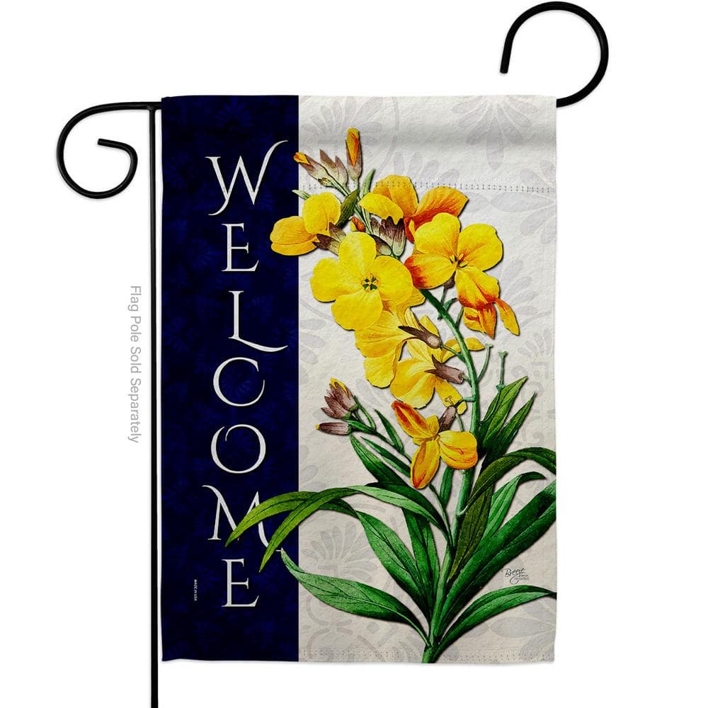 Breeze Decor 13 in. x 18.5 in. Spring Yellow Flowers Garden Flag Double ...