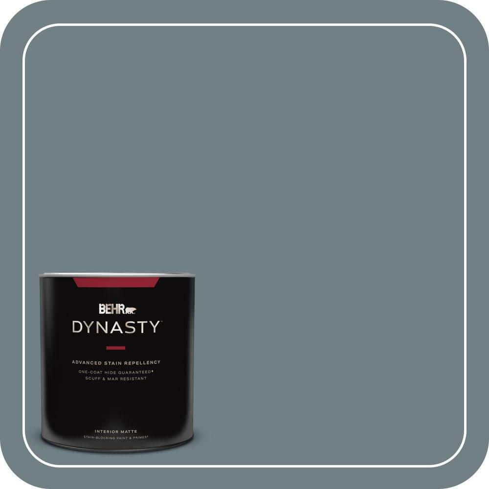 BEHR DYNASTY 1 qt. #BXC-48 Courtyard Blue Matte Interior Stain-Blocking ...