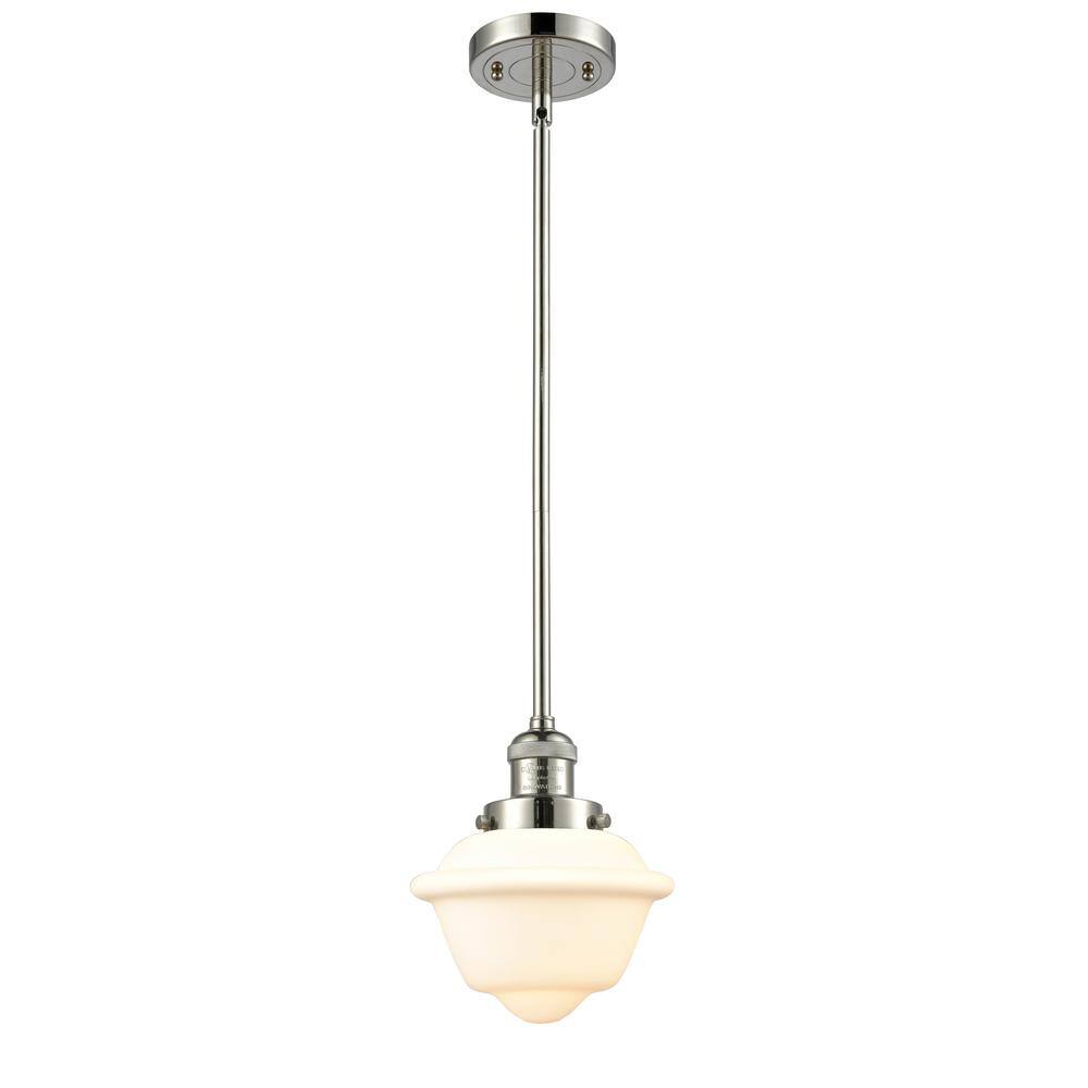 Innovations Oxford 60-Watt 1 Light Polished Nickel Shaded Mini Pendant ...