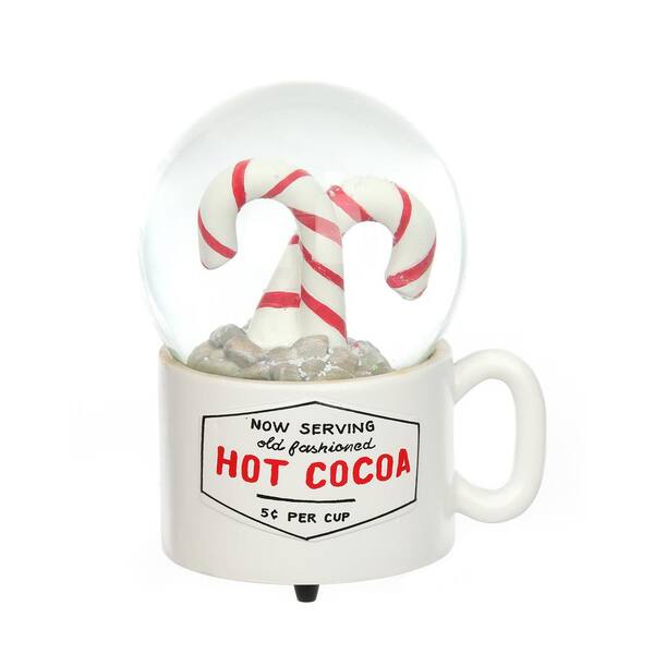 Home Accents Holiday 5.5 in. Christmas Hot Cocoa Musical Snow Globe ...