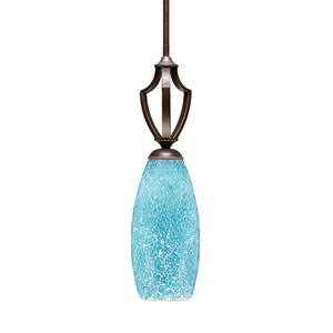 Cleveland 100-Watt 1-Light Brown Shaded Pendant Light Mini Pendant with ...