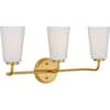Progress Lighting Rembert 22 in. 3-Light Brushed Gold Contemporary ...