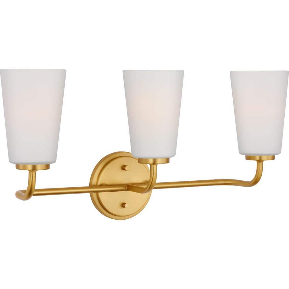 Progress Lighting Rembert 22 in. 3-Light Brushed Gold Contemporary ...