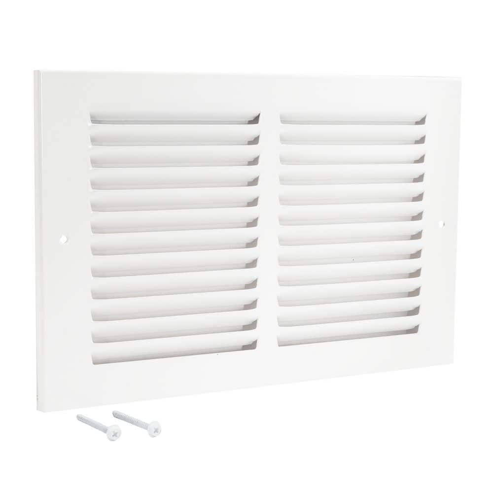 EZ-FLO 10 in. x 6 in. Steel Return Air Grille in White 61625 - The Home ...