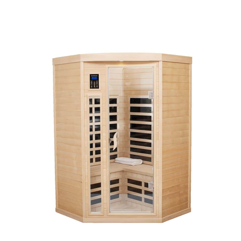 LIVACA Hemlock 2-Person Far Infrared Sauna with 11-Heating Panels, LCD ...