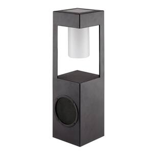 Alpine Corporation 24 in. H Black Modern Outdoor Solar-Powered Metal ...