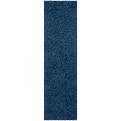 SAFAVIEH Laguna Shag Light Blue 2 ft. x 8 ft. Solid Runner Rug SGL303E-28