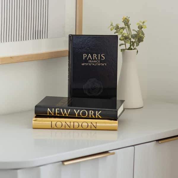 Fashion Black and Gold Foiled Decor Paper Books (Set of 3) HPBZSKM8 ...
