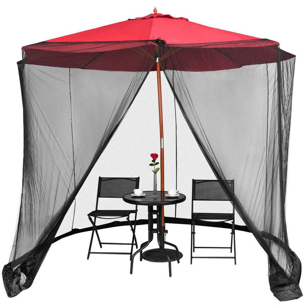 Gymax 9/10FT Umbrella Table Screen Cover Mosquito Bug Insect Net ...