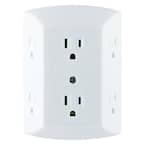 GE 6-Outlet Side Access Tap, White 54543