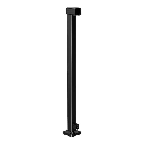 PEAK Aluminum Railing 4 in. x 4 in. Matte Black End Post Aluminum Deck ...