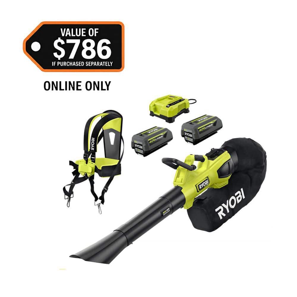 RYOBI 40V HP Brushless 100 MPH 600 CFM Cordless Leaf Blower/Mulcher ...