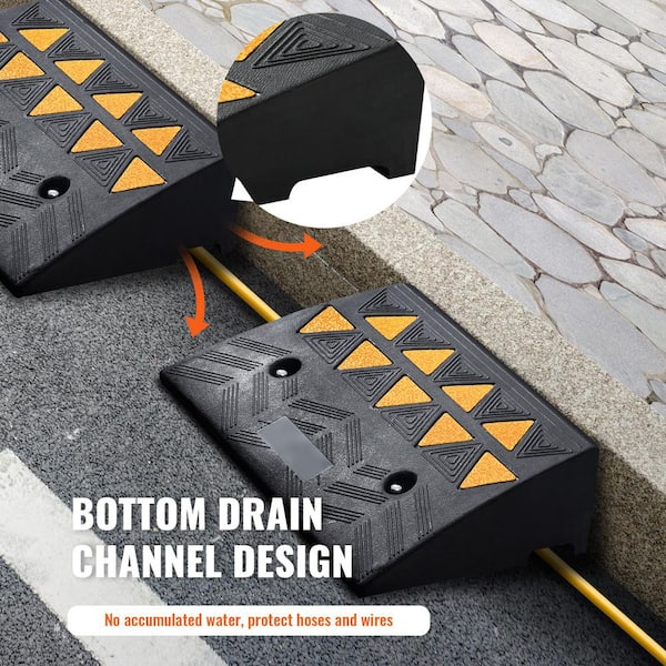 SKYSHALO Rubber Curb Ramp 2 Pack, 5 in. Rise Height Heavy-Duty 33069 ...