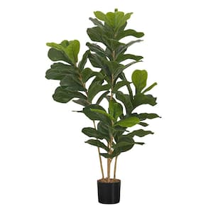 4.1 ft. Artificial Plant Fiddle Tree Real Touch Faux Potted Tree ...