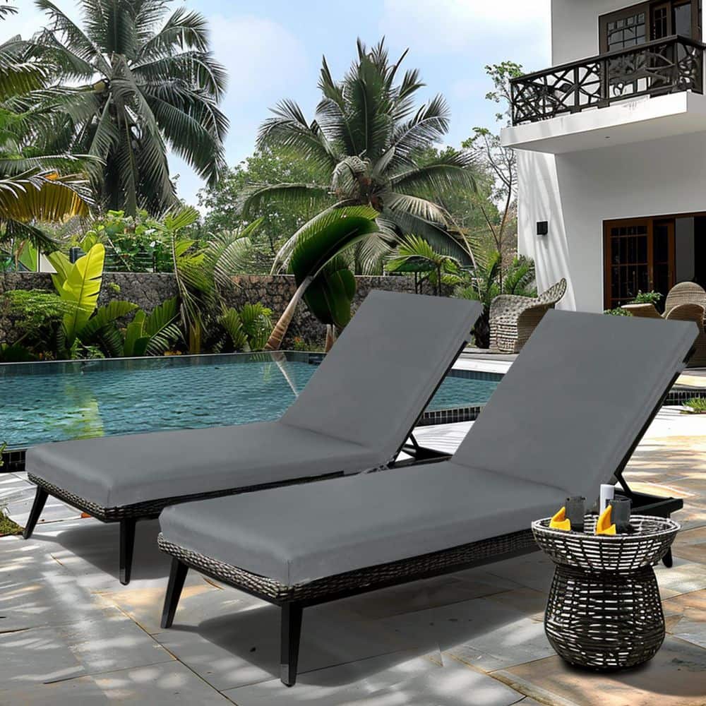 2-Piece 24 x 28 All-Weather Outdoor Lounge Chair Cushion Replacement ...