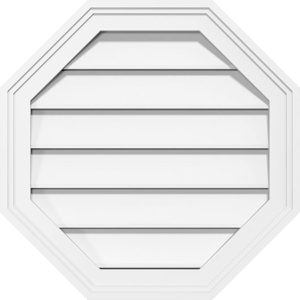 Ekena Millwork 14 in. x 14 in. Octagonal Surface Mount PVC Gable Vent ...