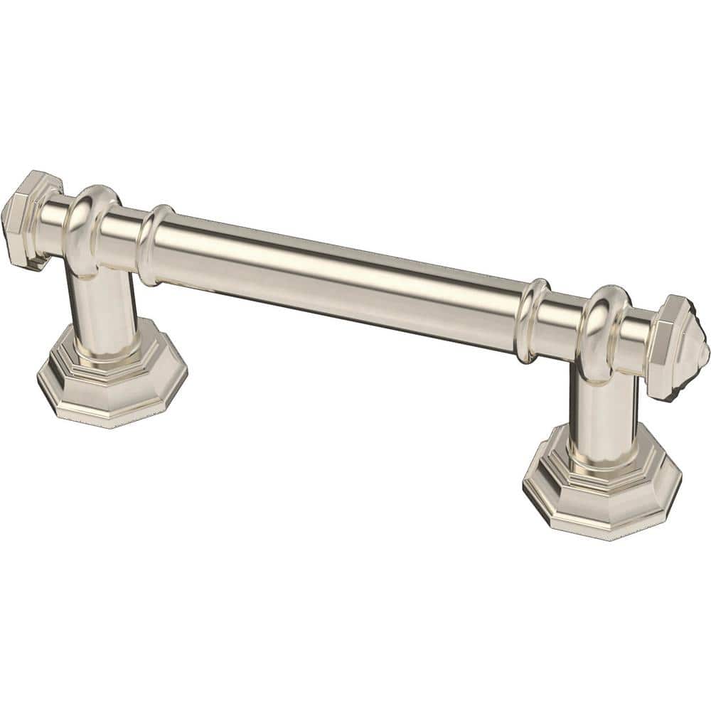 Liberty Rounded Finial 3 in. (76 mm) Polished Nickel Cabinet Drawer Bar ...