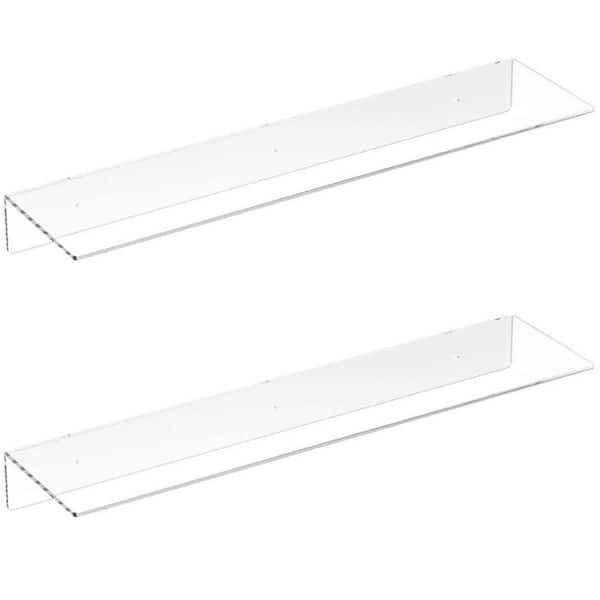 24 in. W x 6 in. D Clear Acrylic Floating Shelves Decorative Wall Shelf ...