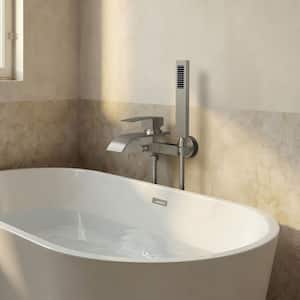 GRANDJOY Wall Mount Waterfall 3-Handle 2-Spray Tub and Shower Faucet 5. ...