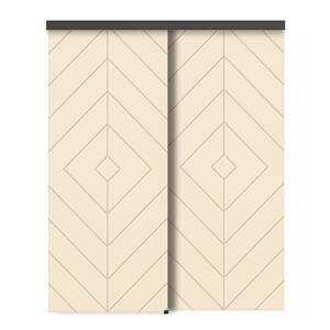 CALHOME 48 in. x 84 in. Hollow Core Beige Stained Composite MDF ...