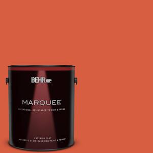 BEHR PREMIUM PLUS 8 oz. #200B-7 Fire Glow Satin Enamel Interior ...