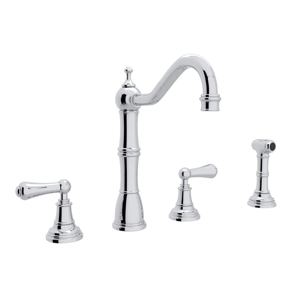 PERRIN & ROWE Edwardian Era 2-Handle Standard Kitchen Faucet with Side ...