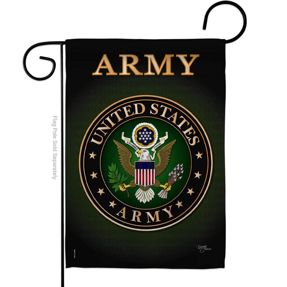 Breeze Decor 13 in. x 18.5 in. Army Garden Flag Double-Sided Armed ...