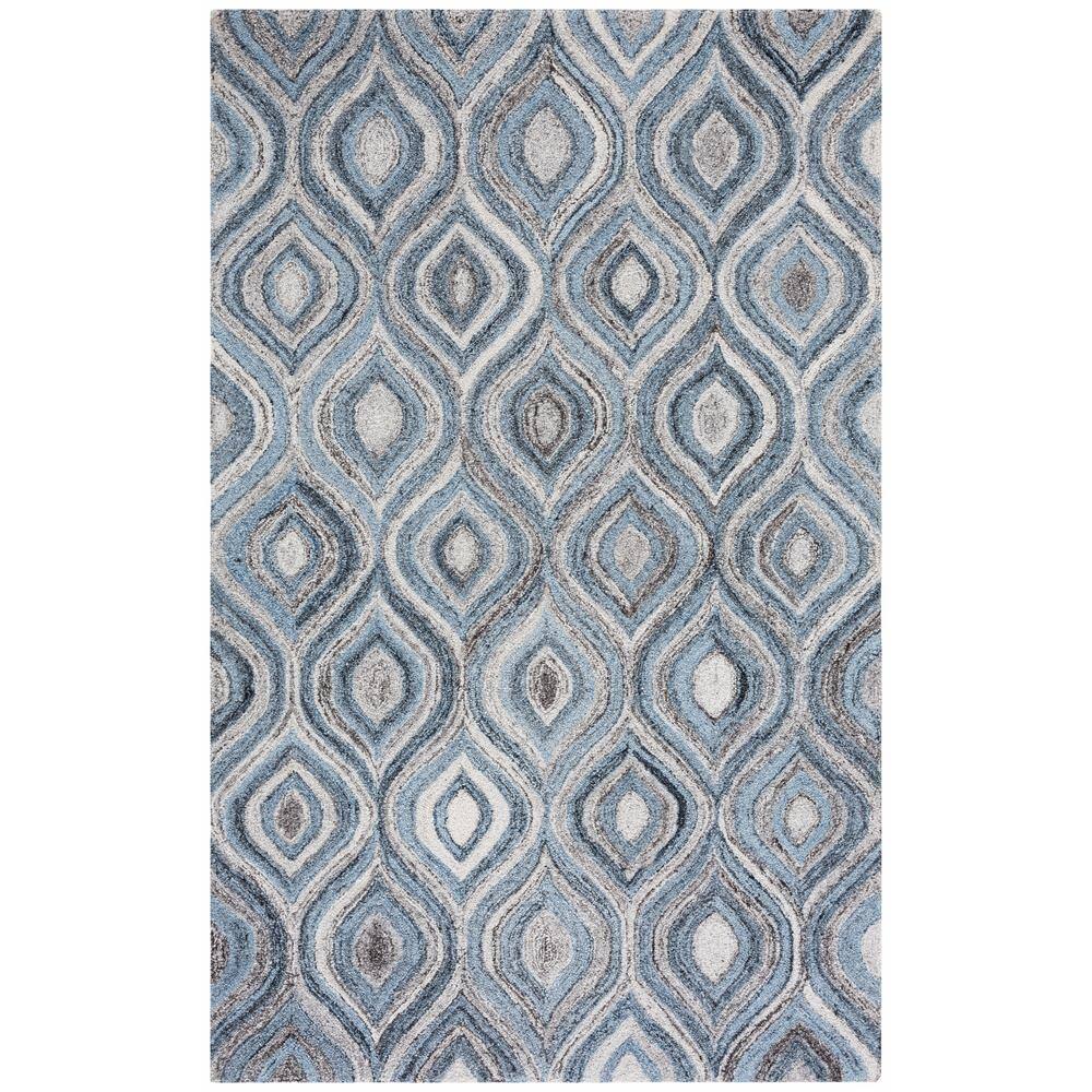 SAFAVIEH Abstract Gray/Blue 8 ft. x 10 ft. Concentric Trellis Area Rug ...