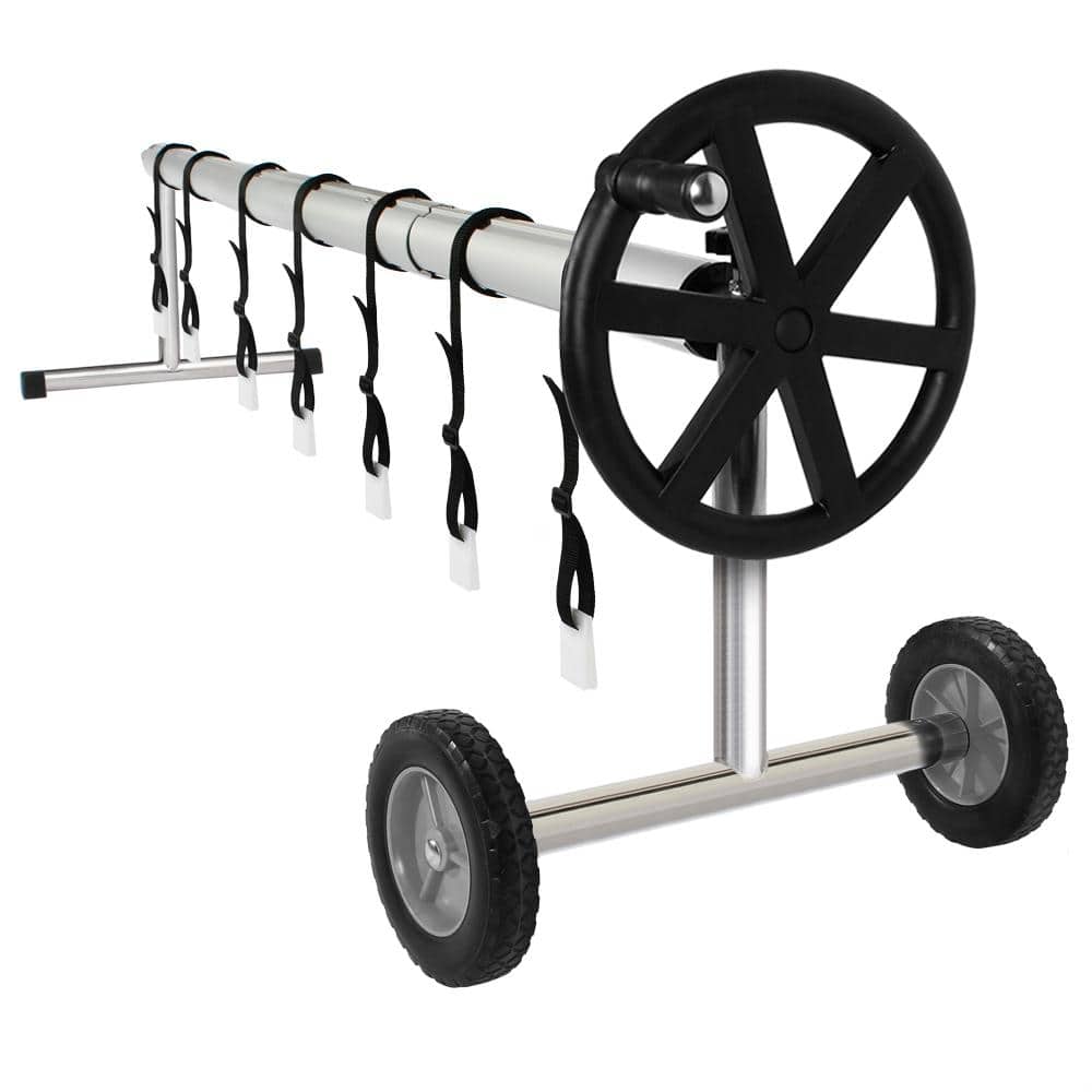 Karl home 18 ft. Aluminum Inground Solar Cover Swimming Pool Cover Reel ...