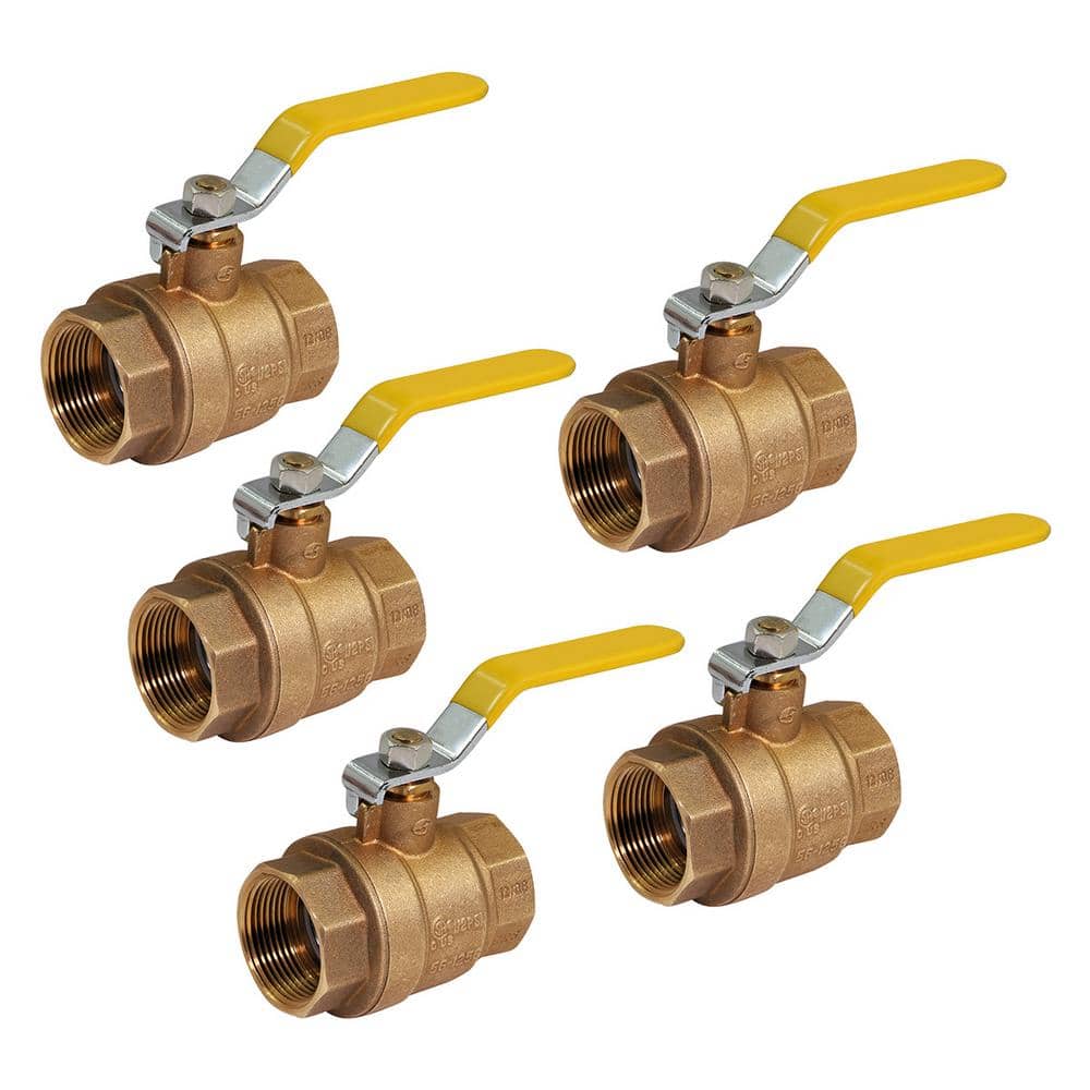 PLUMBFLEX 2 in. FIP Brass Gas Ball Valve (Pack of 5) FxFLHGAS22-5 - The ...