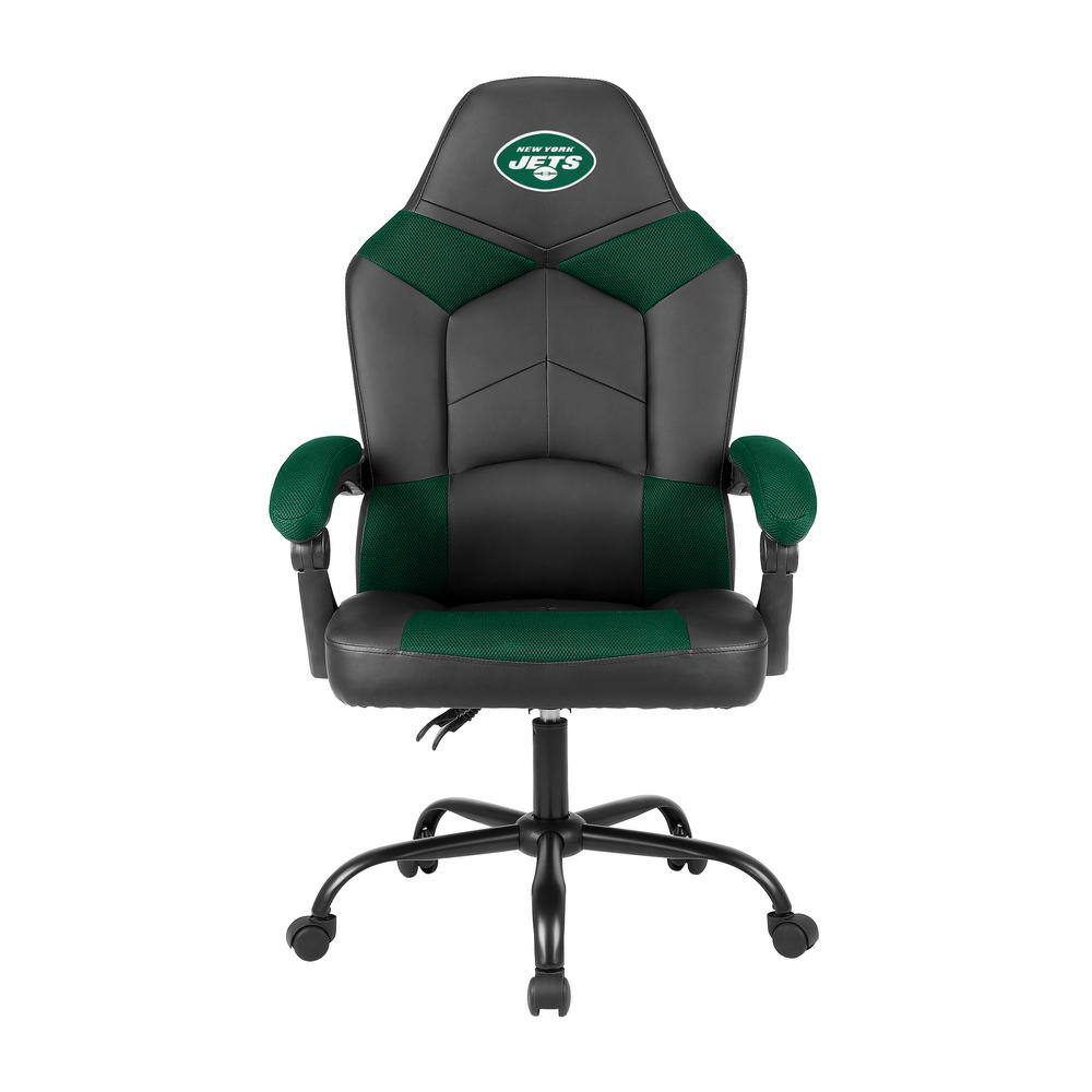 IMPERIAL New York Jets Black Polyurethane Oversized Office Chair with ...