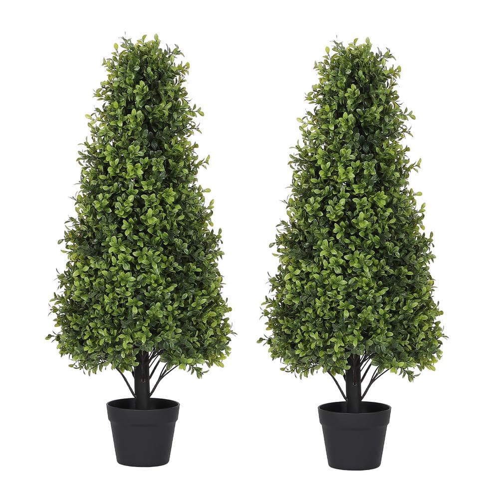 Reviews for poetree 3 ft. Artificial Boxwood Cone Topiary Tree in Pot 2 ...
